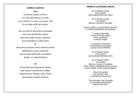 Himno A La Región Loreto Y Iquitos Pdf