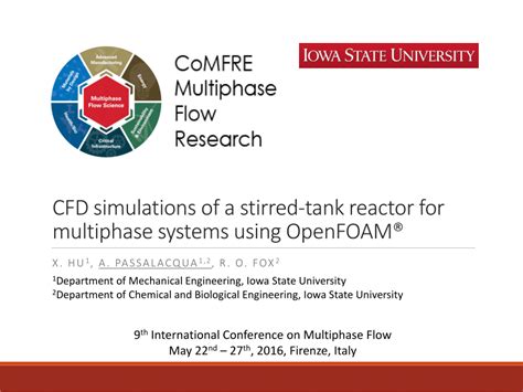 Pdf Cfd Simulations Of A Stirred Tank Reactor For Multiphase Systems