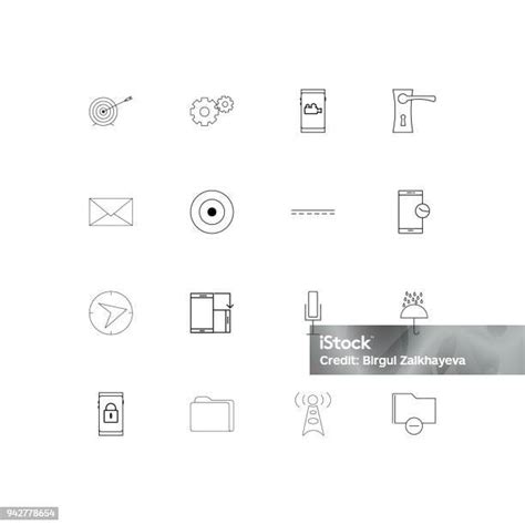 Signes Symboles Et Icônes Linéaires Simples Ensemble Icônes