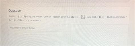 Solved Question Find S−1′−13 Using The Inverse Function