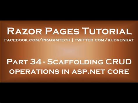 Scaffolding CRUD operations in asp net core - YouTube