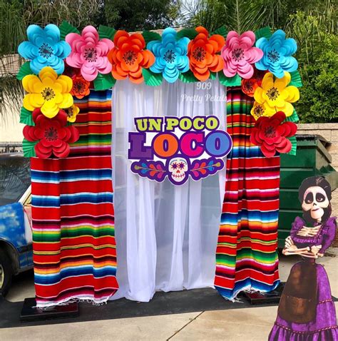 Coco Inspired Flower Backdrop Mexican Birthday Parties Mexican Party