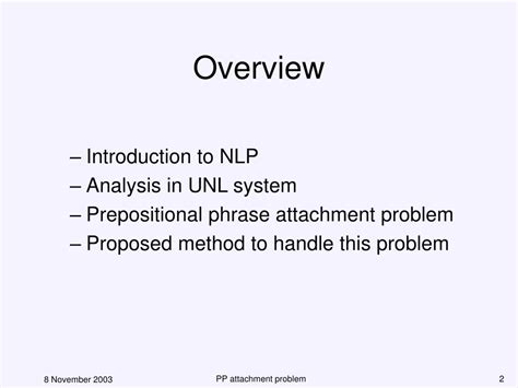 Ppt Prepositional Phrase Attachment Problem Powerpoint Presentation