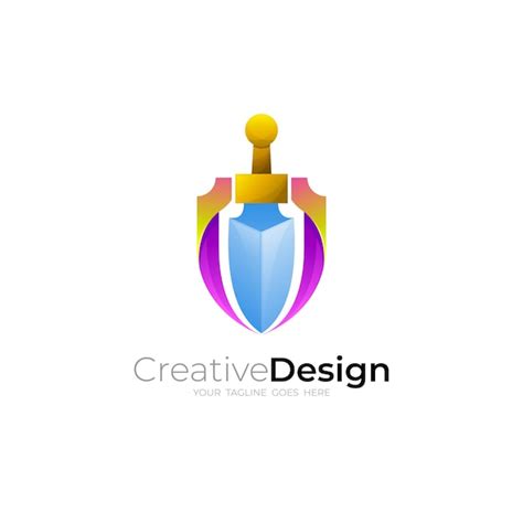 Premium Vector Security Logo With Shield Design Shield And Sword Logos