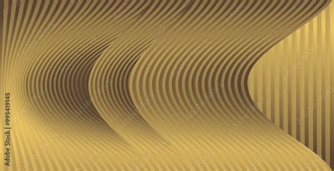 Composition Of Repeating Curved Lines To Create A Certain Effect With Brown And Gold As