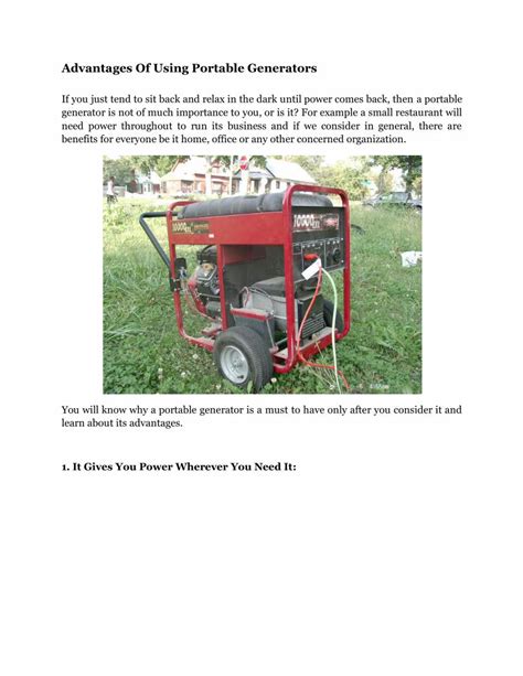 Pdf Advantages Of Using Portable Generators Dokumentips