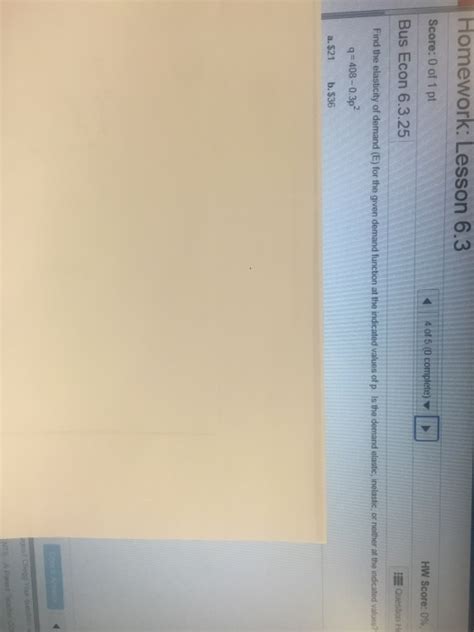 Solved Find The Elasticity Of Demand E For The Given Chegg