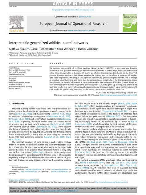 Pdf Interpretable Generalized Additive Neural Networks