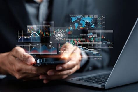 Premium Photo Business With Ai Analytics Smart Technology Analyzing