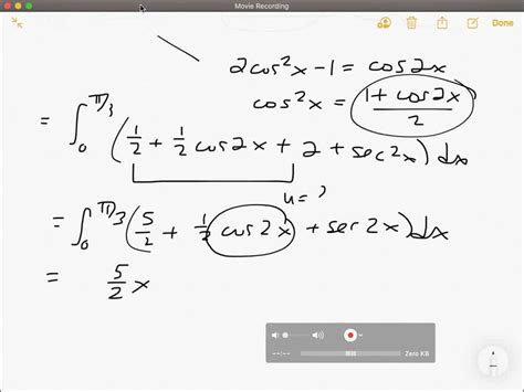 solved exercises 1 18 integrate ∫0 π 2 x cos3 x d x