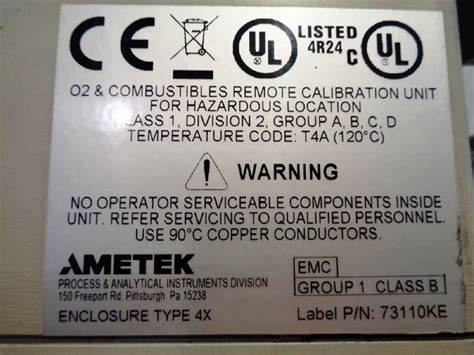 AMETEK O COMBUSTIBLES REMOTE CALIBRATION UNIT