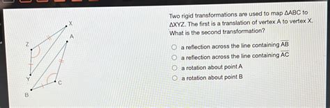 solved two rigid transformations are used to map abc to the first is