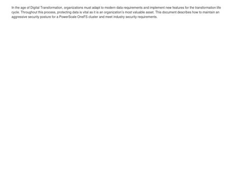 Overview Dell Powerscale Onefs Security Considerations Dell