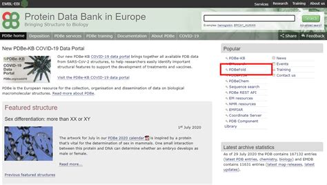 Starting Up Pdbefold From The Pdbe Homepage Pdbefold