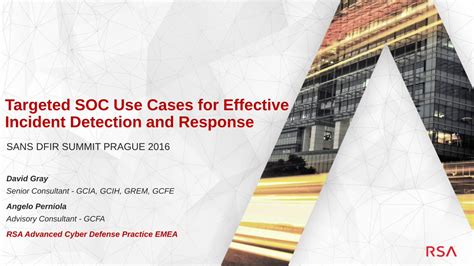 PDF Targeted SOC Use Cases For Effective Incident Detection Targeted SOC Use Cases For