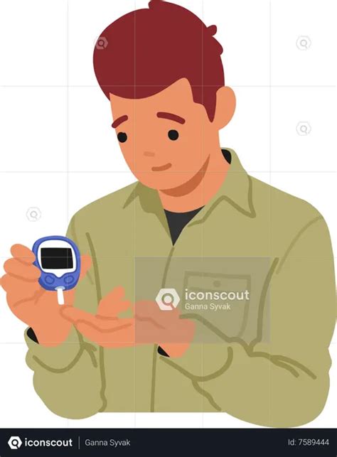 Best Male Using Glucometer Illustration Download In Png And Vector Format