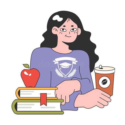 College Or University Student Young Character Studying Reading Books