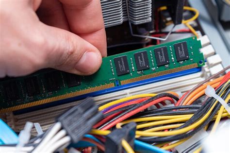 Premium Photo Installing Ddr Dimm Memory Assembling Personal Computer In A Service Hand Upgrade