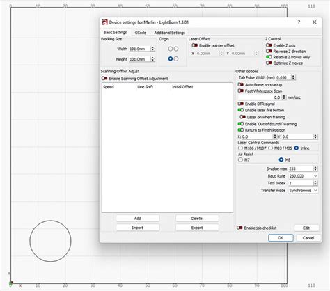 lightburn not turning on laser software firmware v1 engineering forum