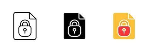 Premium Vector A File Icon With A Lock Symbol Often Used To Represent A File That Is Protected