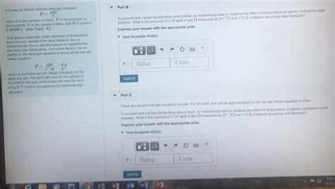solved van der waals constants for hypothetical gases gas 2