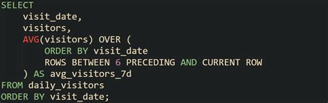 How To Create A Rolling 7 Day Average With Sql