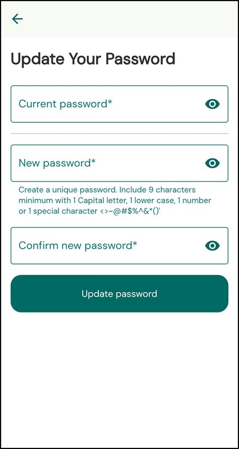 Update Password Thrive