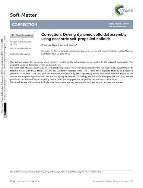 Pdf Correction Driving Dynamic Colloidal Assembly Using Eccentric Self Propelled Colloids