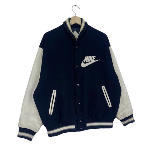 Vintage Nike Letterman Jacket Woolleather Patches Logo Varsity Jacket