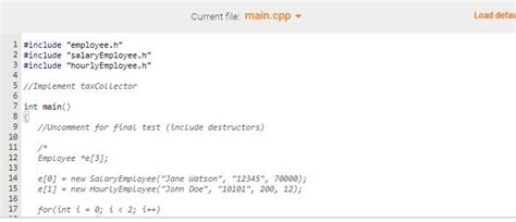 Solved Employee Class Employee H Cpp Employee Class Is An Chegg Com