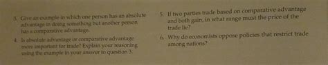 Solved Give An Example In Which One Person Has An Absolute Chegg Com