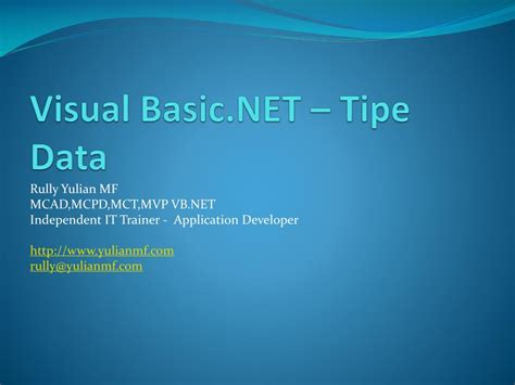 Ppt Visual Basicnet Tipe Data Powerpoint Presentation Free Download Id2191402