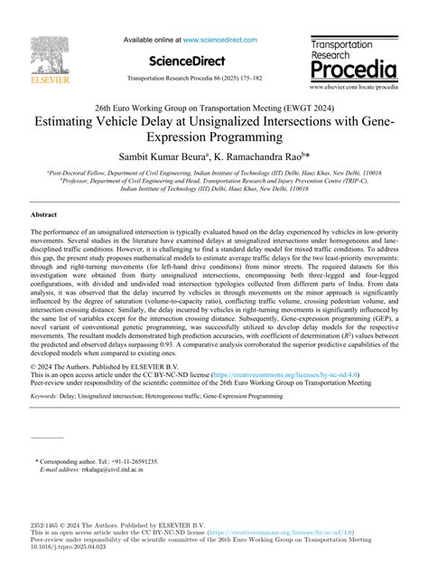 Pdf Estimating Vehicle Delay At Unsignalized Intersections With Gene Expression Programming