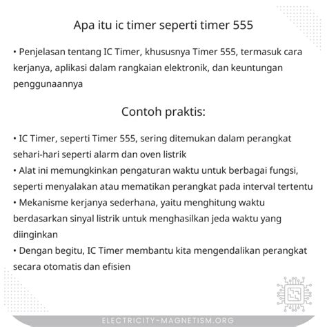 Apa Itu Ic Timer Seperti Timer 555