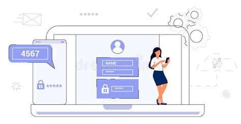 2fa Two Factor Authentication Password Secure Notice Login Verification Code Stock Vector