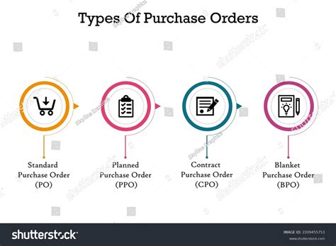 Types Purchase Orders Infographic Template Stock Vector Royalty Free