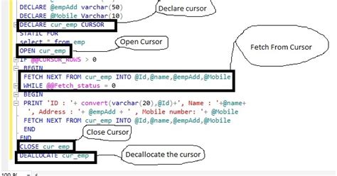 Microsoft Business Intelligence Cursor In Sql Server