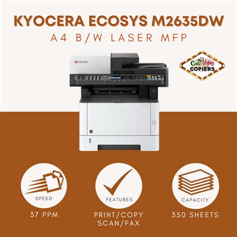 Kyocera 1102s22us0 Ecosys M2635dw 37 Ppm A4 Black White Printer Scan Copier Fax Ebay
