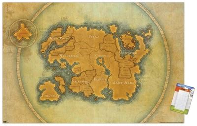 Trends International The Elder Scrolls Online Map Unframed Wall Poster Print White Mounts