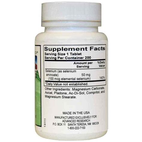 Selenium 100 Mcg Advanced Research