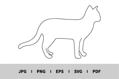One Line Drawing Of Cat Vector Graphic By Sndesign · Creative Fabrica