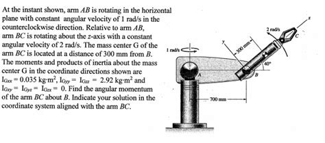 Solved At The Instant Shown Arm AB Is Rotating In The Chegg Com