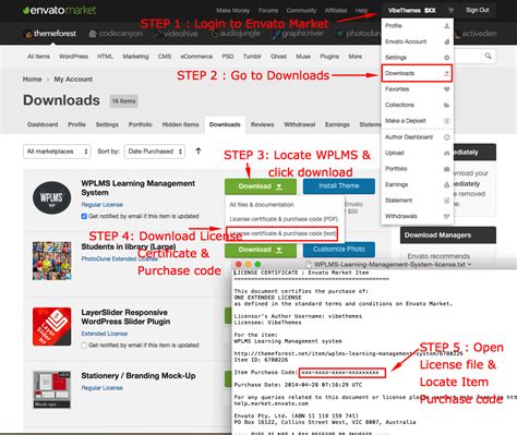 How To Find Wplms Theme Purchase Code Wplms Wordpress Lms Documentation