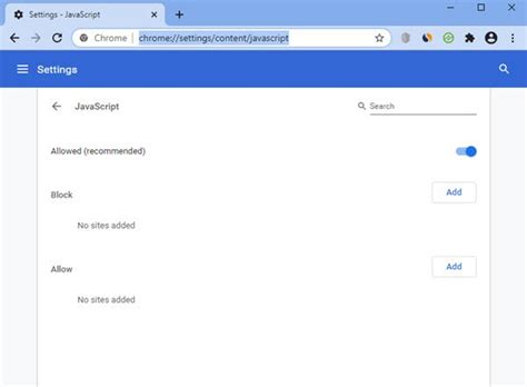 Как отключить Javascript в Edge