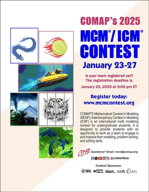 The Mathematical Contest In Modeling MCM And The Interdisciplinary Contest In Modeling ICM