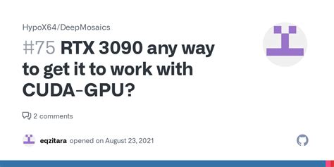 Rtx 3090 Any Way To Get It To Work With Cuda Gpu · Issue 75 · Hypox64