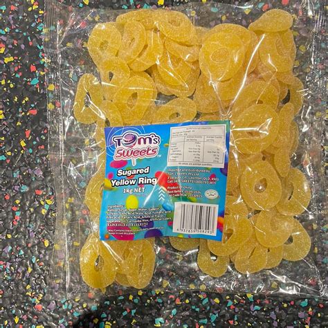 Toms Sweets Sugared Yellow Ring 1kg Toms Confectionery Warehouse