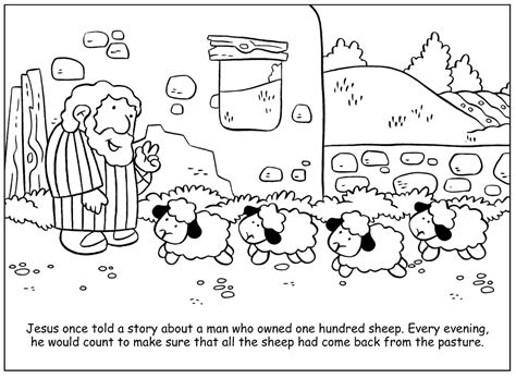 Jesus With Sheep Coloring Page