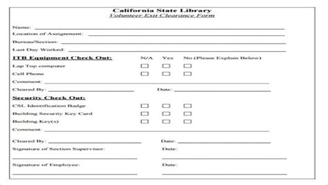 FREE 4 Exit Clearance Forms In PDF