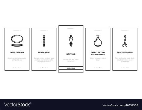 Chemical Glassware Laboratory Onboarding Icons Set